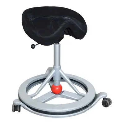 Sadelstol Back app med hjul svart mocka / grå