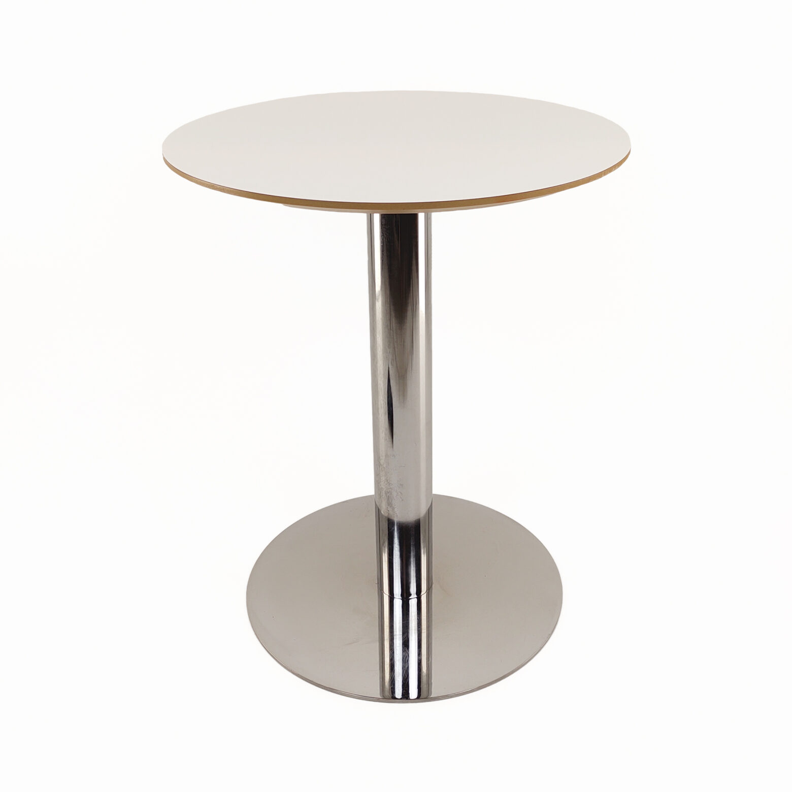 Cafébord Ø60 Vit/Krom