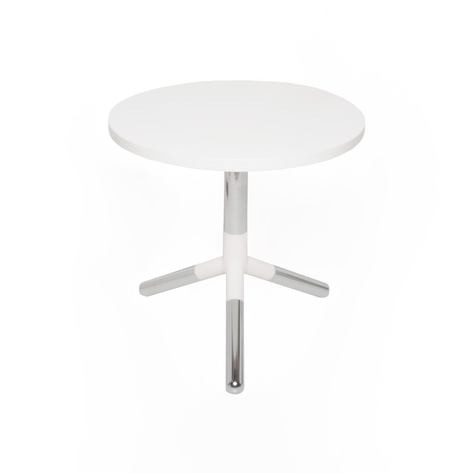 Soffbord Materia Obi Ø60 Vit/Krom