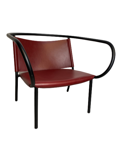 Fåtölj Afteroom Lounge Chair Skinn Röd/Svart - RP